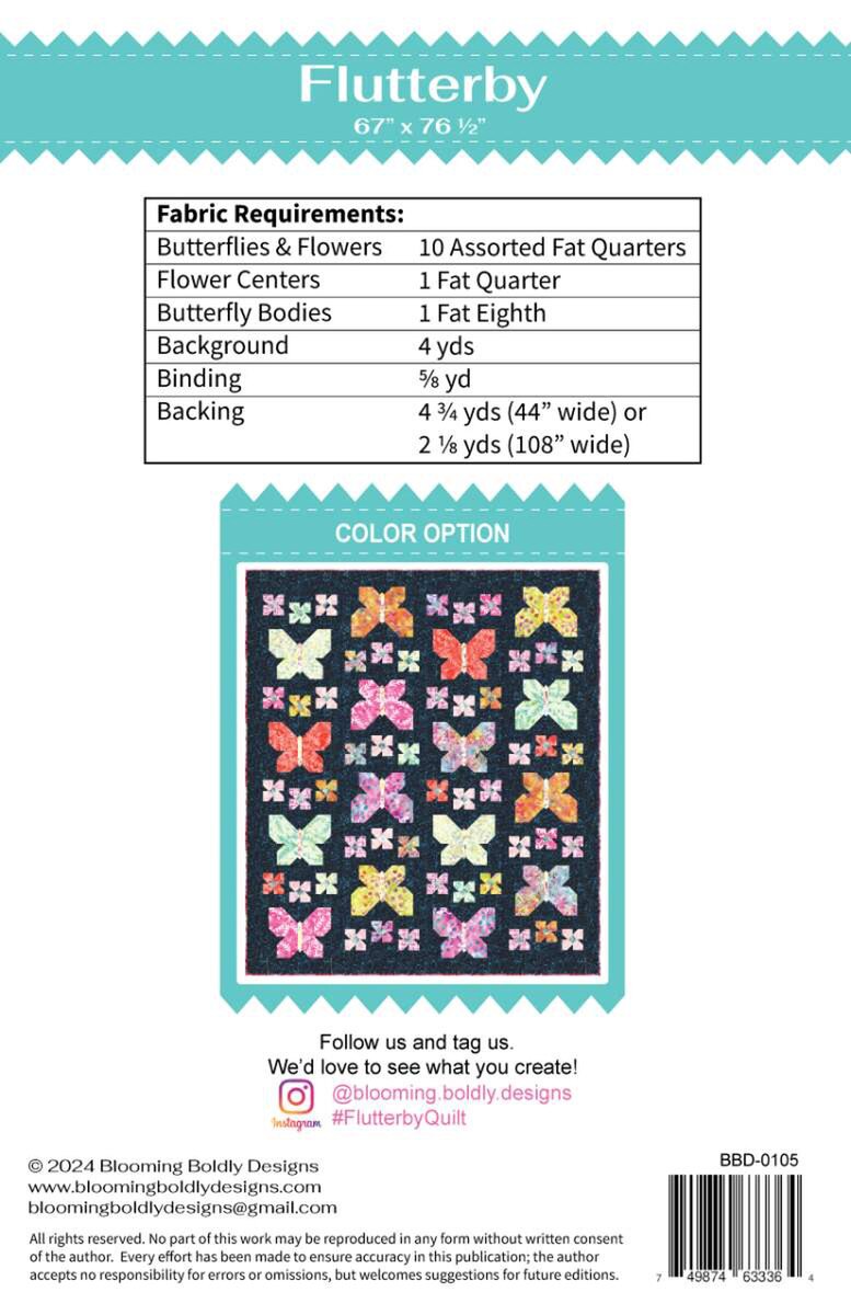 Flutterby Quilt Kit - Quilting with Marianne